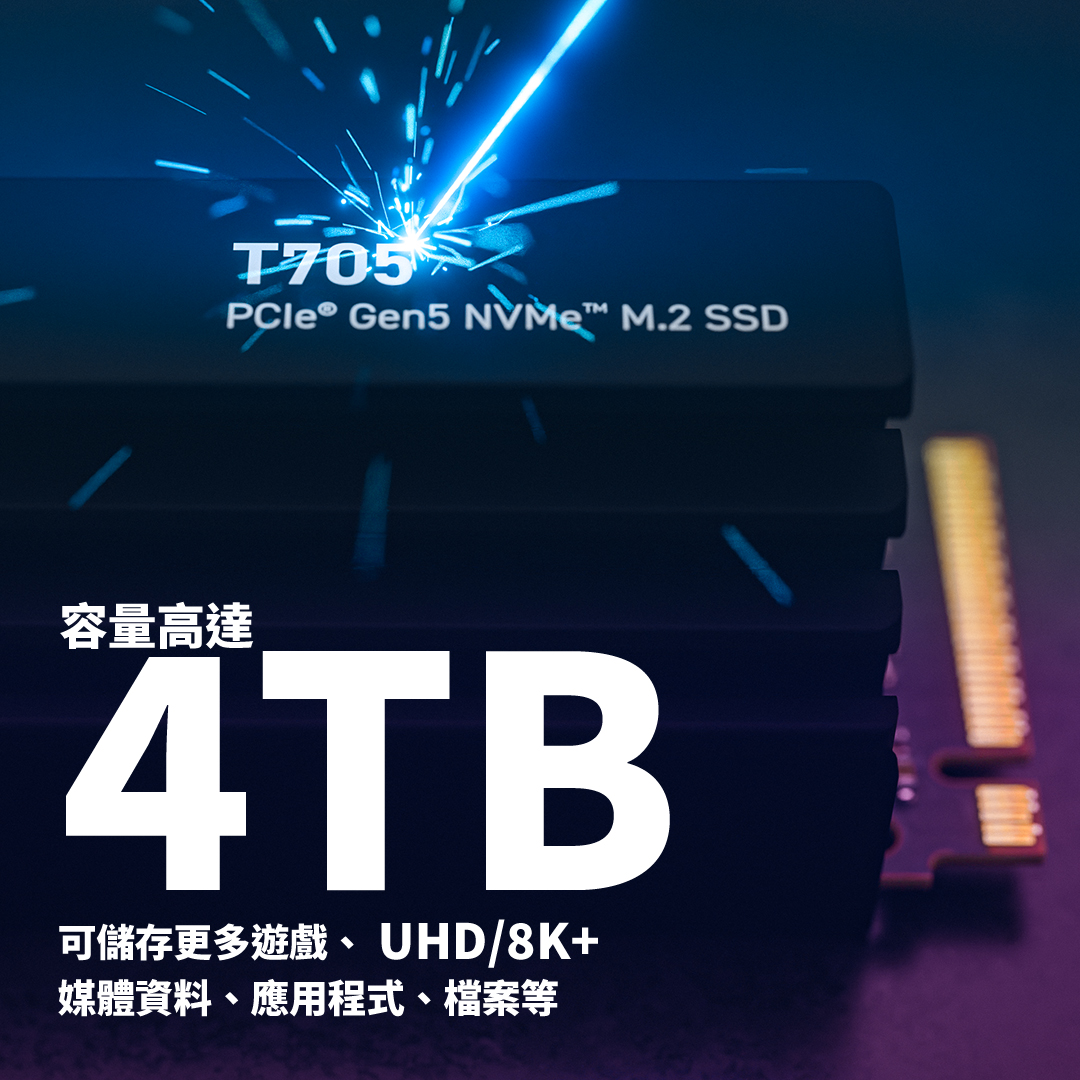 Crucial T705 4TB PCIe Gen5 NVMe M.2 SSD with heatsink | CT4000T705SSD5 ...