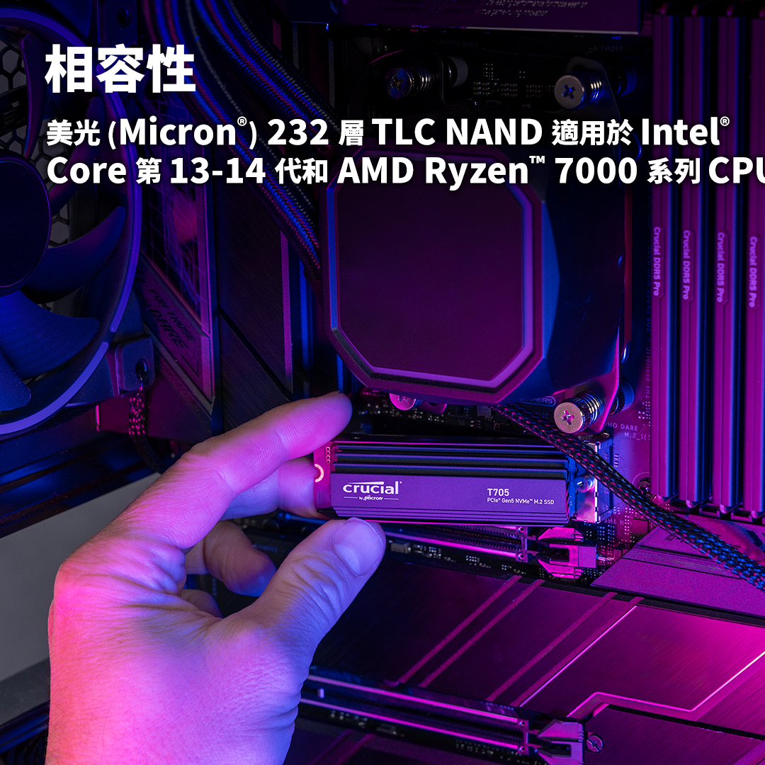 Crucial T705 4TB PCIe Gen5 NVMe M.2 SSD with heatsink | CT4000T705SSD5 ...